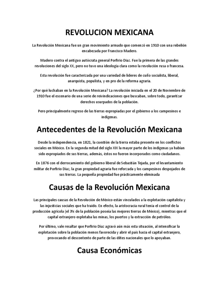 Revolucion Mexicana | PDF | revolución mejicana | México