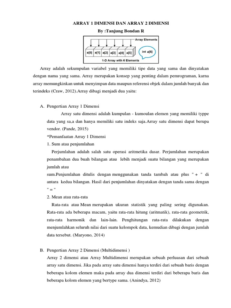 30-Tanjung Bondan R-Array 1 Dan 2 Dimensi | PDF