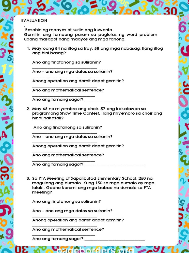 Evaluation Math 35 | PDF