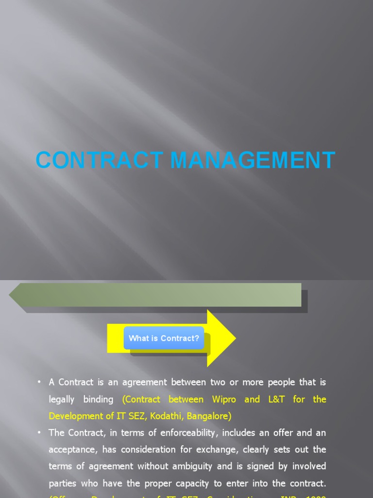 Contract Management-PPT - Case Study | PDF | Consideration | Employment