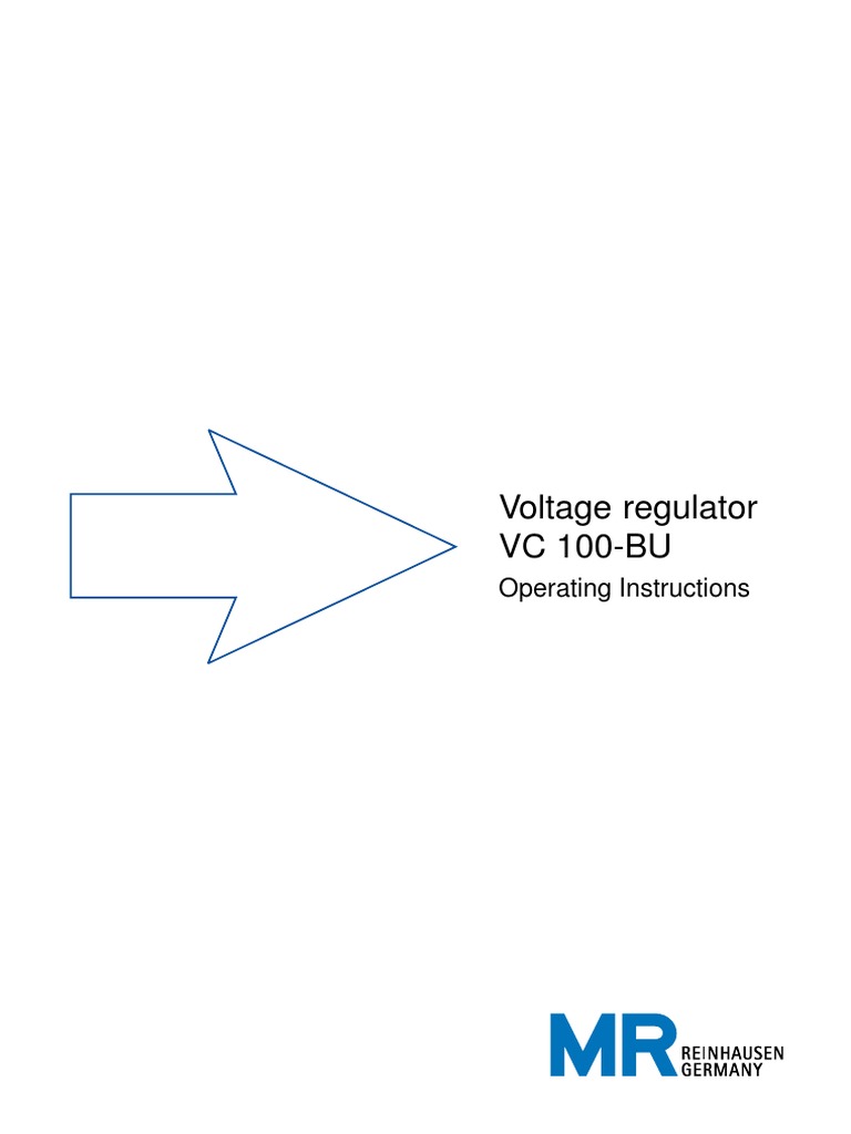 VC 100-BU Voltage Regulator Operating Instructions | PDF | Transformer ...