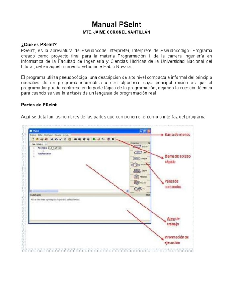 Manual PSeInt 2019 | PDF | Función (Matemáticas) | Programa de computadora