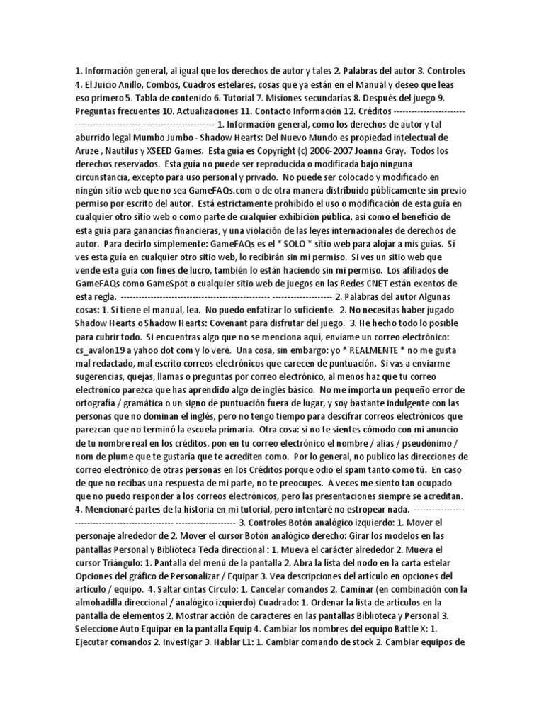 Guia Shadow Heart 3 | PDF | Naturaleza