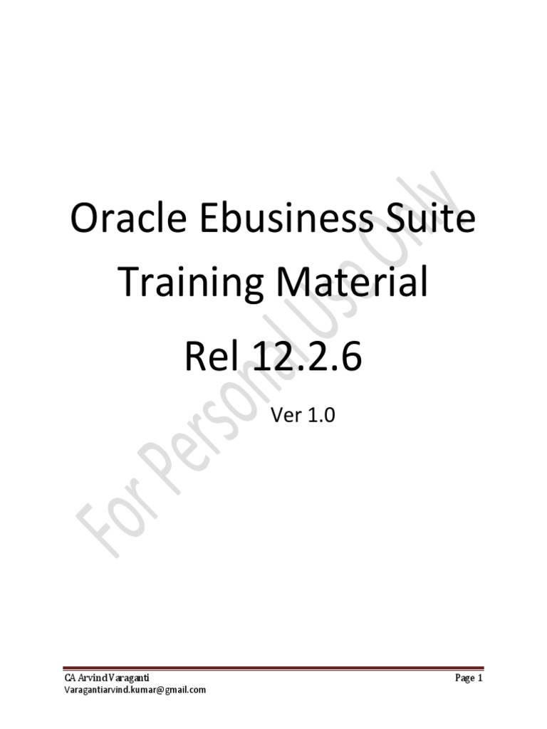 Oracle Ebusiness Suite Training Material | PDF | Invoice | Debits And ...