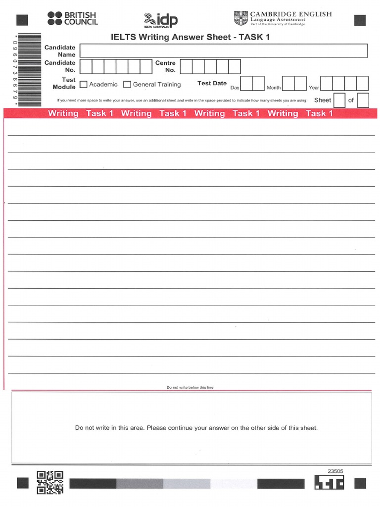 Writing Answer Sheet 2 Tasks IDP | PDF
