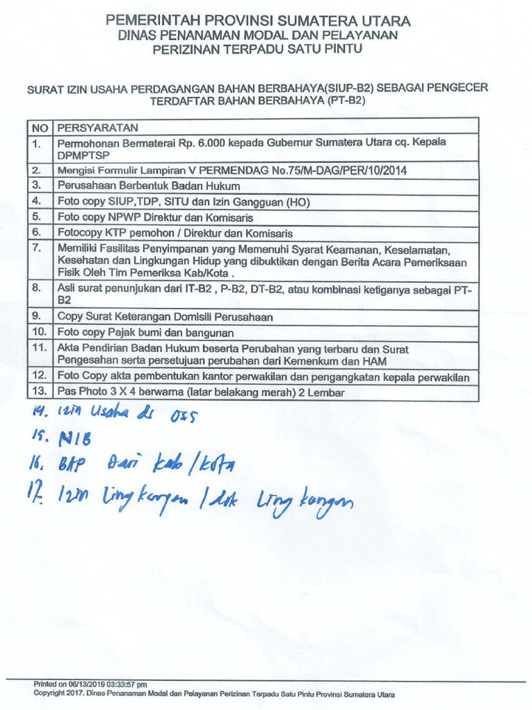 Daftar Dok Persyaratan Siup Pt B2 Pdf Pdf