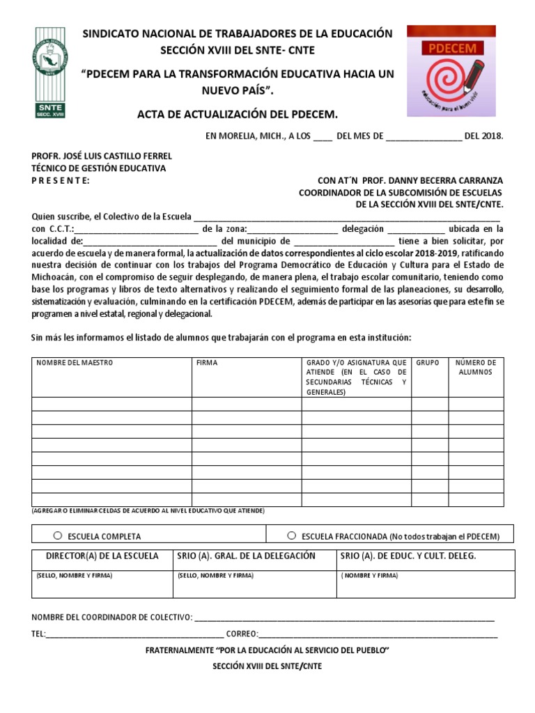 Acta Pdecem Incorporacion y Actualizacion-1 | PDF | Modificación de ...