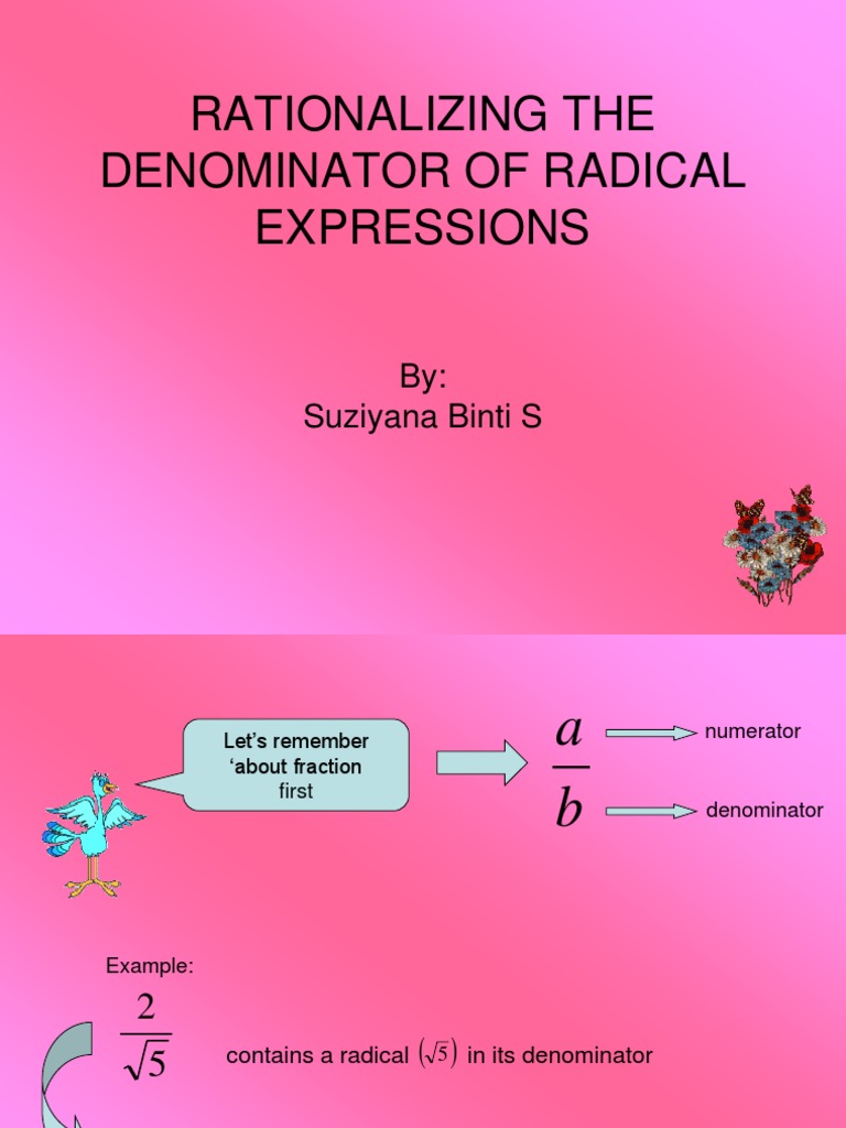 Rationalizing The Denominator of Radical Expressions | Download Free ...