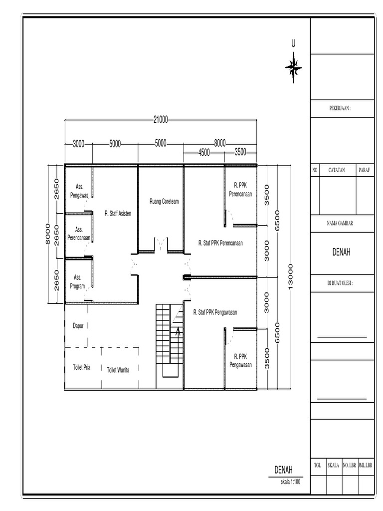 Denah Kantor 2 Lantai Minimalis | PDF