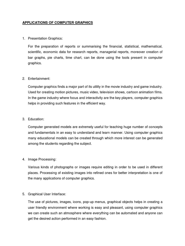 Applications of Computer Graphics | PDF