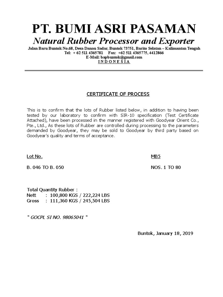 Certificate of Process Sir 10 - Si 012 | PDF | Business | Technology ...
