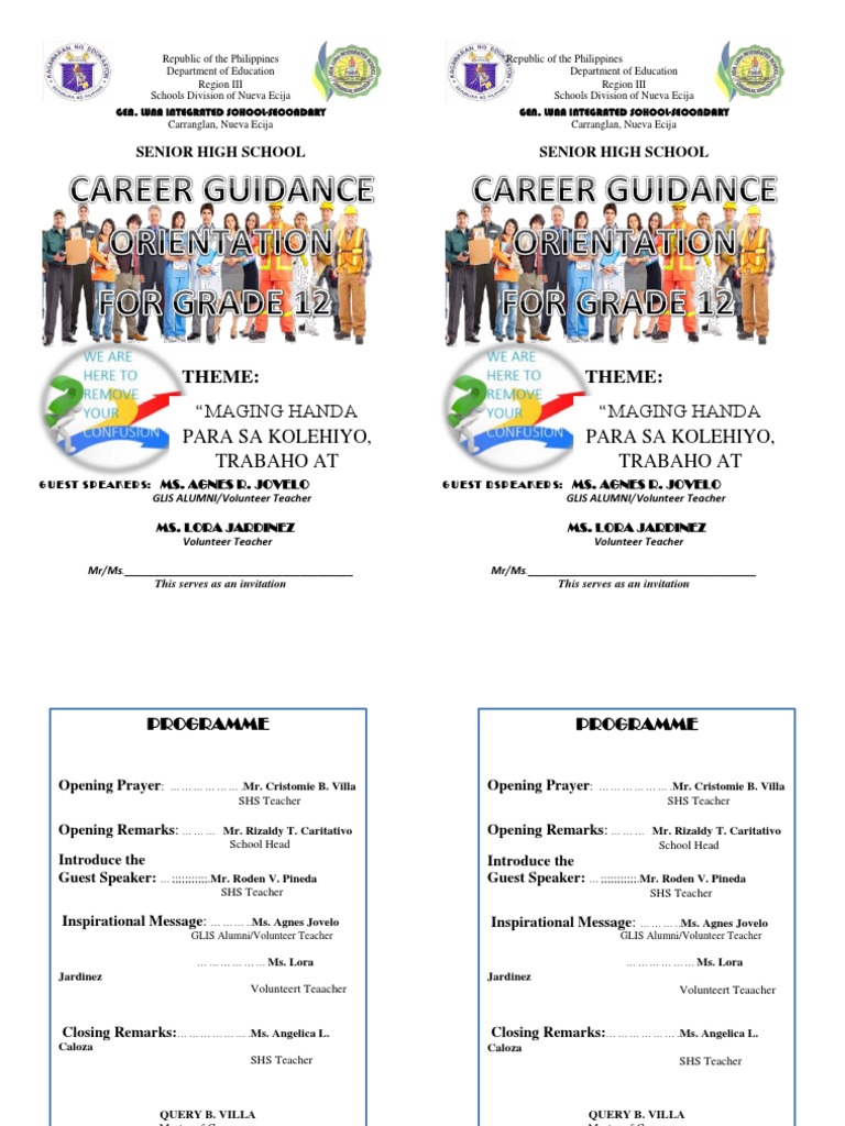 Theme: Theme:: "Maging Handa para Sa Kolehiyo, Trabaho at Negosyo ...