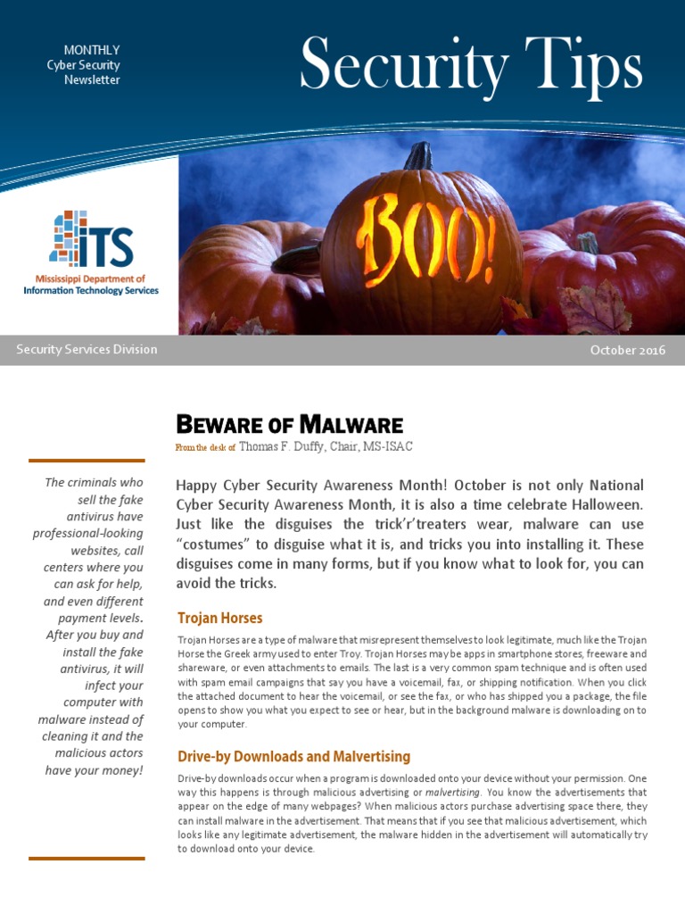 2016 10 Beware of Malware | PDF | Malware | Antivirus Software