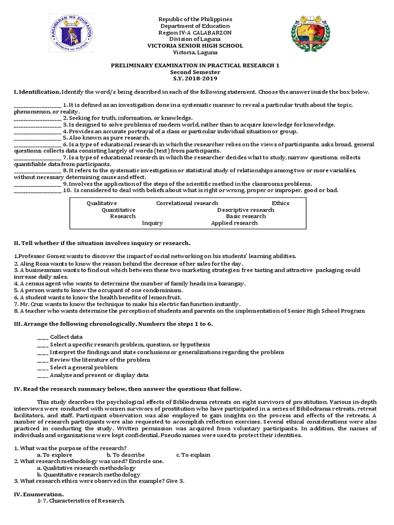 Prelim PR1 | PDF | Methodology | Inquiry