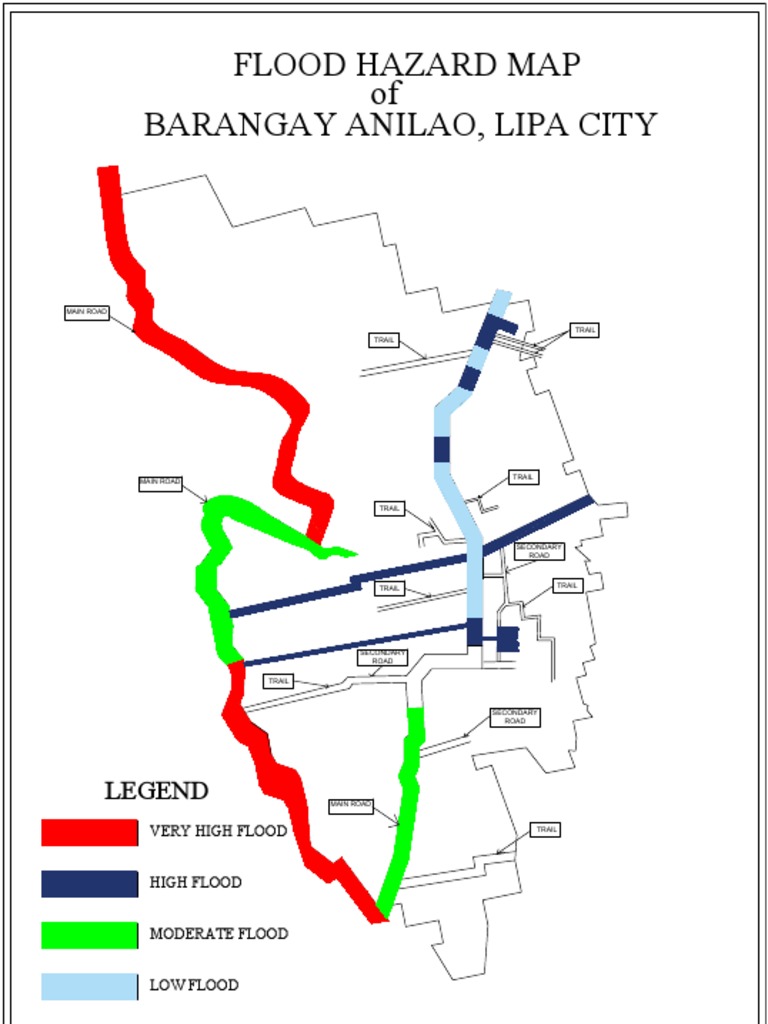 Flood Hazard Map of Barangay Anilao | PDF