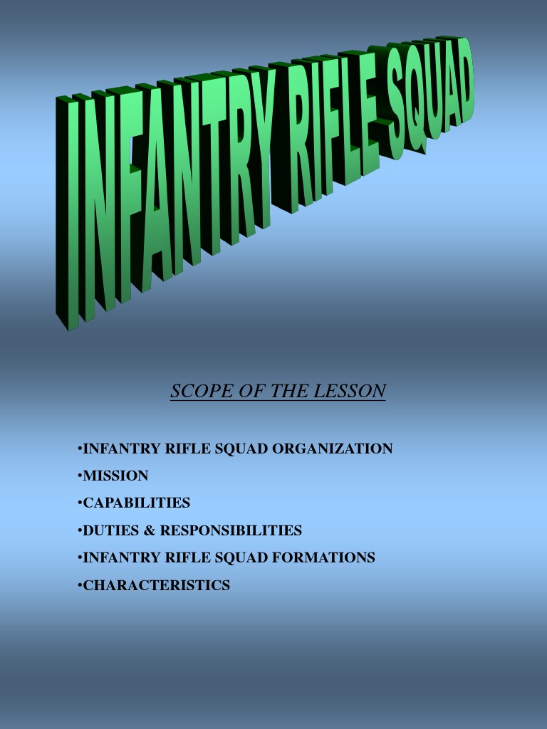 Infantry Rifle Squad Roles and Formations | PDF | Infantry | Wars ...