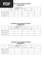Criteria For Cookfest | PDF