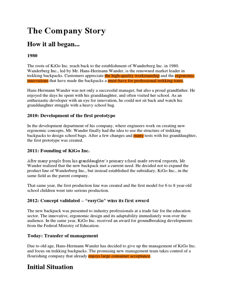 The Company Story: How It All Began.. | PDF | Business | Business Economics