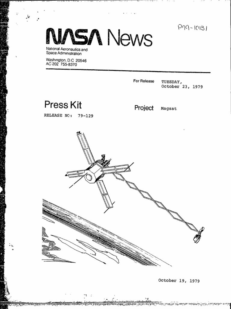 Magsat Press Kit | PDF | Magnetometer | Earth's Magnetic Field