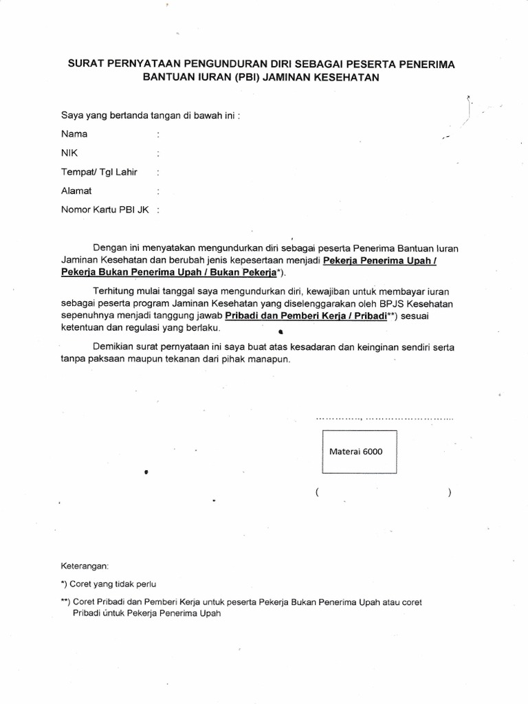 Surat Pengunduran PBI | PDF