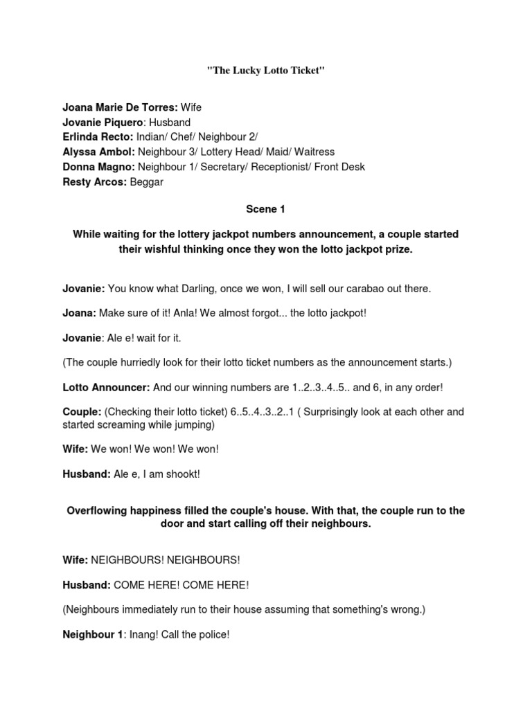 The Lucky Lotto Ticket | Download Free PDF | Lottery | Gaming And Lottery