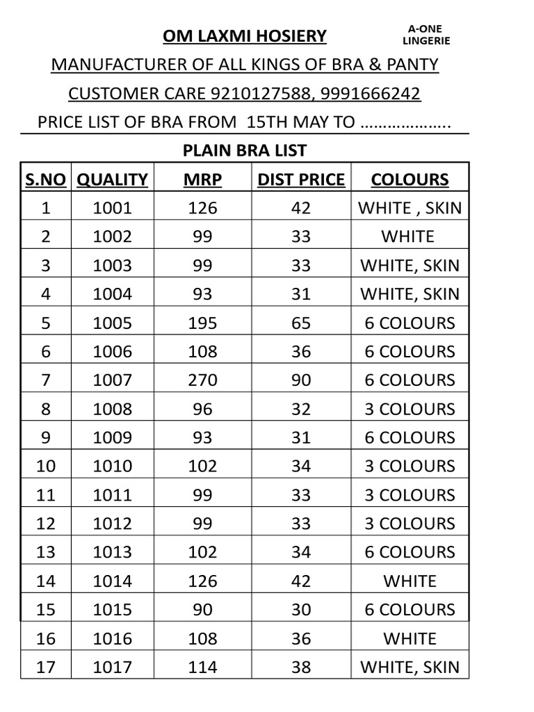 Rate List Chart For Students | PDF | Lifestyle