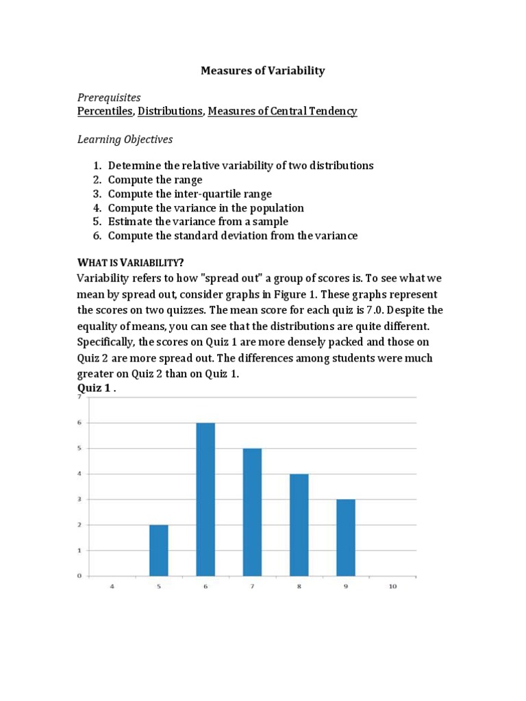 Measures of Variability | Download Free PDF | Variance | Standard Deviation