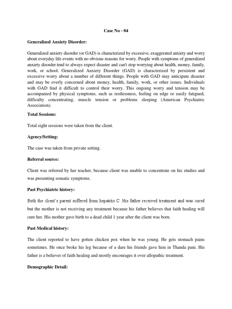 Generalized Anxiety Disorder | PDF | Generalized Anxiety Disorder ...