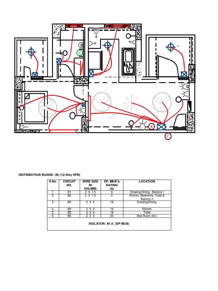 Layout 1 BHK | PDF | Electrical Connector | Electrical Equipment