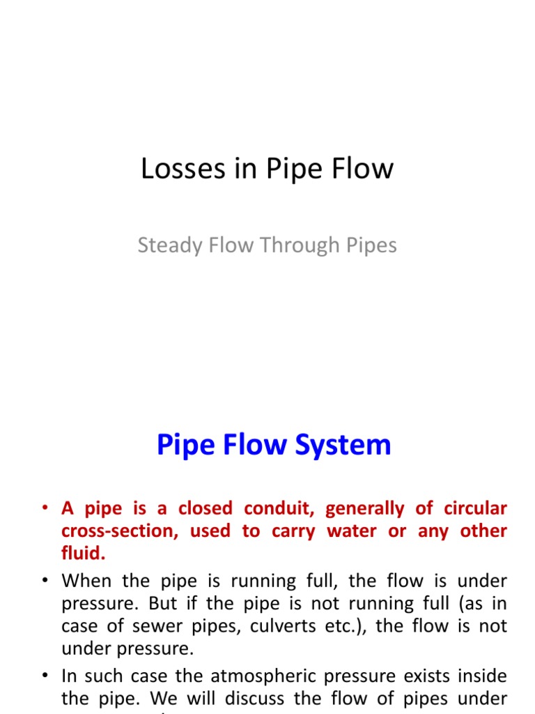 Lect#2 Theory Pipes Flow | PDF | Reynolds Number | Force