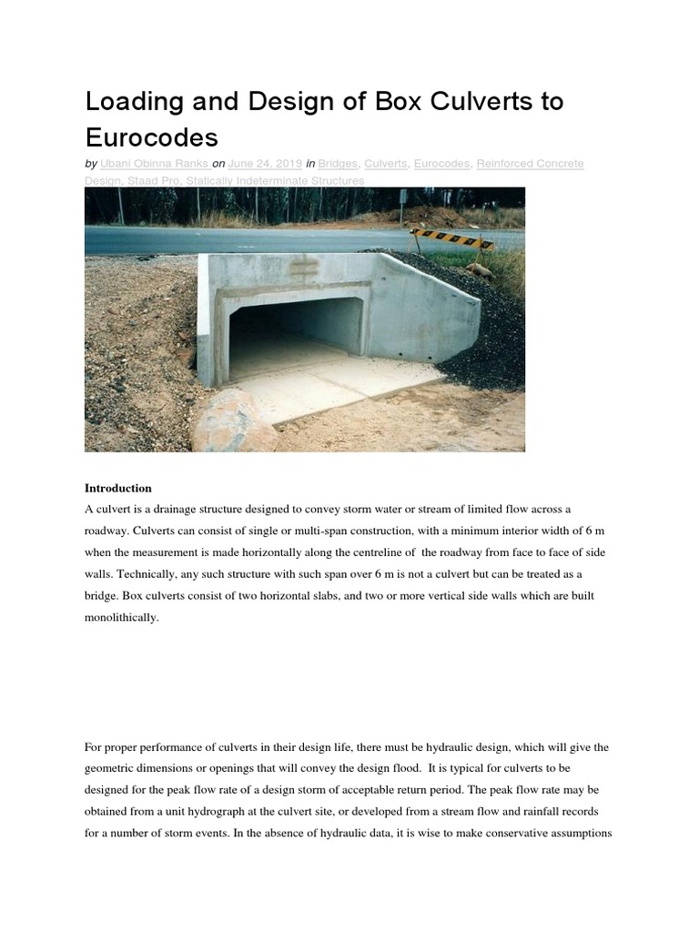 Loading and Design of Box Culverts To Eurocodes | Download Free PDF ...