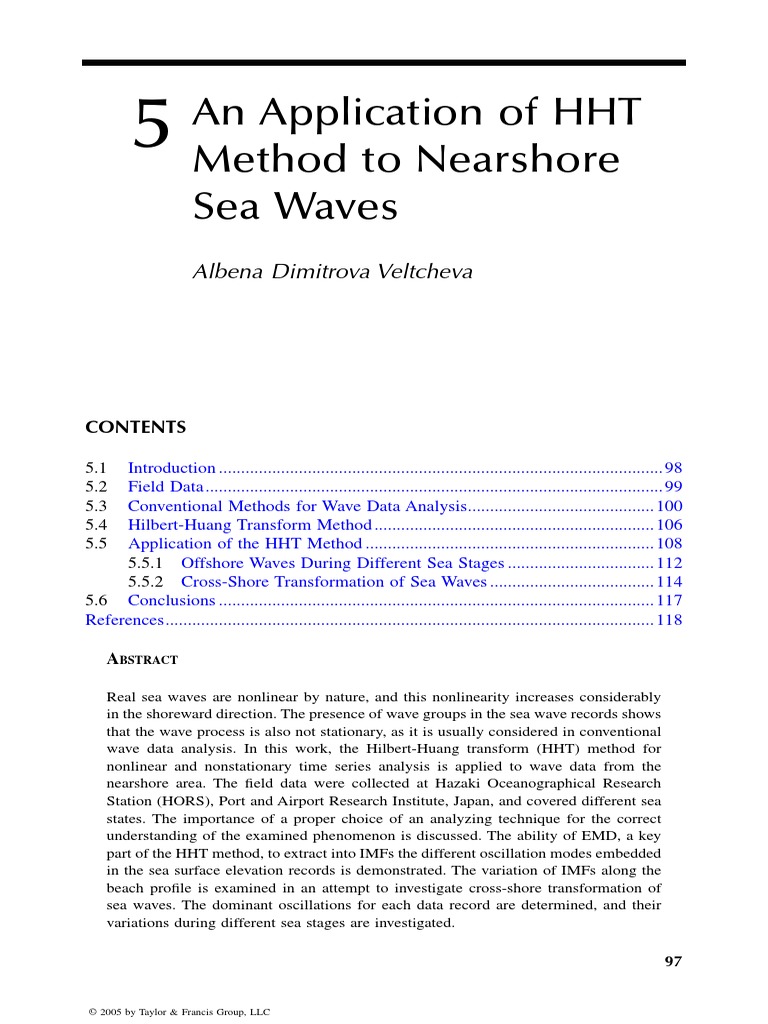 An Application of HHT Method To Nearshore Sea Waves: Albena Dimitrova ...