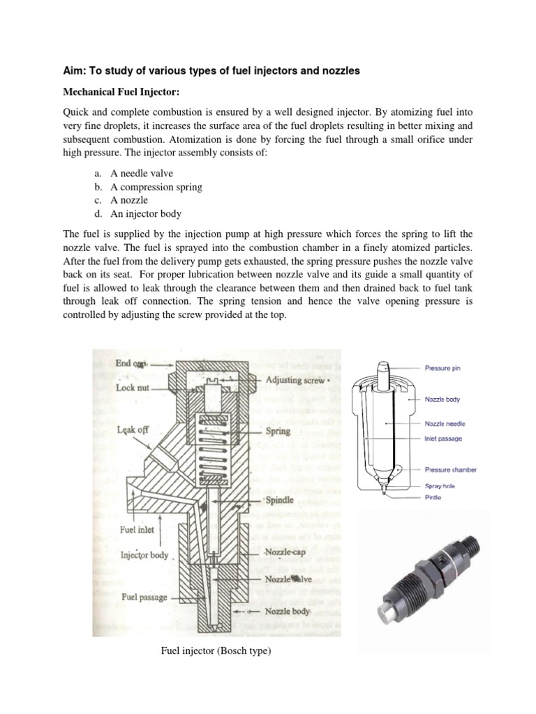 2 - Study - Various Types of Injectors and Nozzles | PDF | Fuel ...