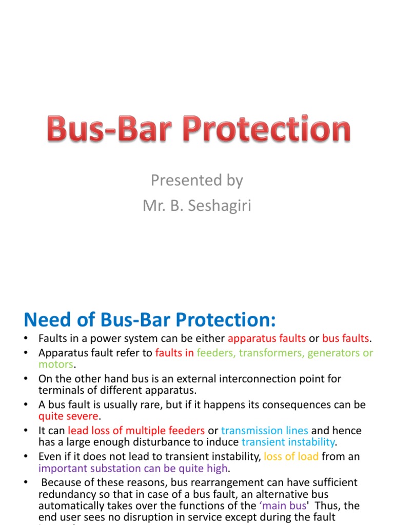 Bus-Bar Protection | PDF | Relay | Electrical Substation