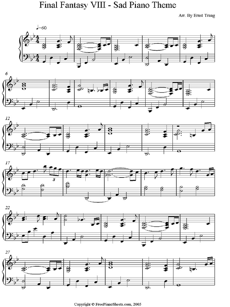 Final Fantasy VIII - Sad Piano Theme - 0001 | PDF