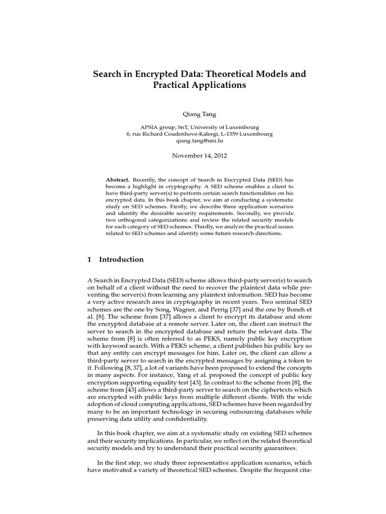 Encrypted Search Technique | PDF | Encryption | Cryptography