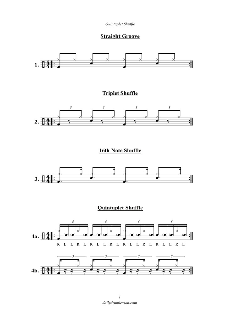 An Instructional Guide to Three Variations of Shuffle Drum Beats ...