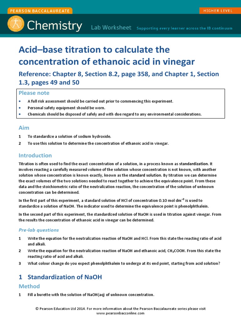 Acid Base Titration | PDF | Titration | Chemistry