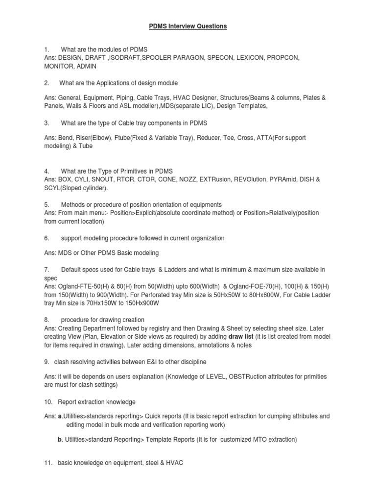 Pdms Interview Questions Pdf Command Line Interface