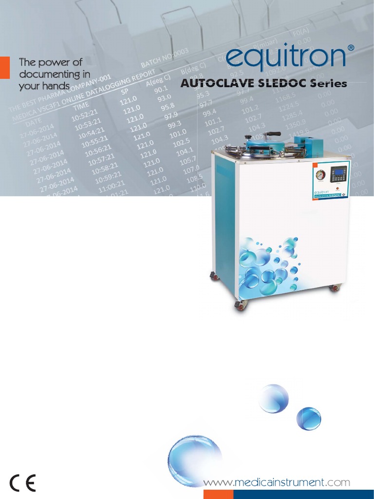 Equitron Autoclaves SLEDOC | PDF | Sterilization (Microbiology) | Chemistry