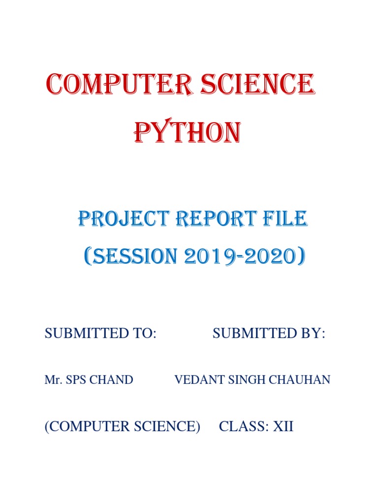 Computer Science Project1 | PDF | Computing | Software