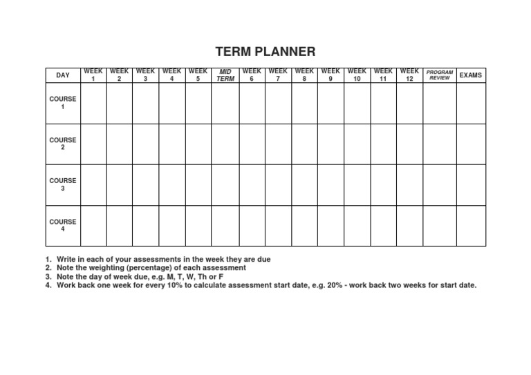 Term Planner | PDF