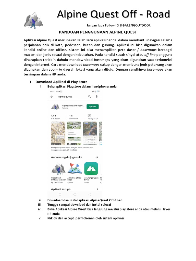 Panduan Penggunaan Alpine Quest | PDF | Bisnis | Komputer