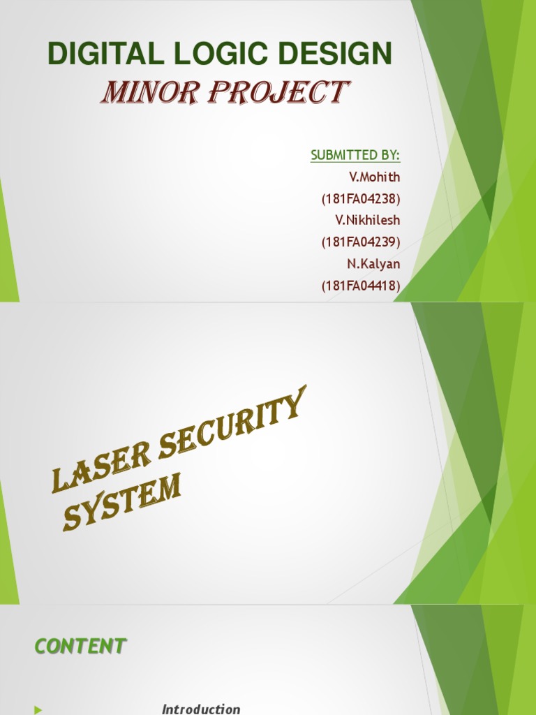 DLD Minor Project (Laser Security System) | PDF | Security Alarm ...