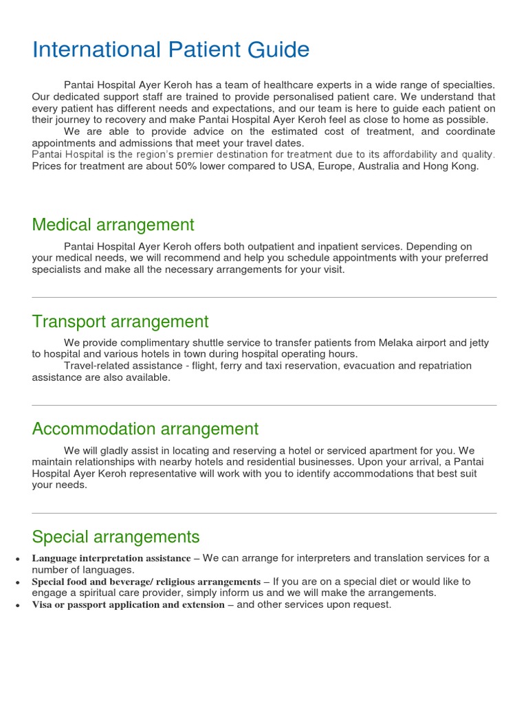 International Patient Services Guide | PDF