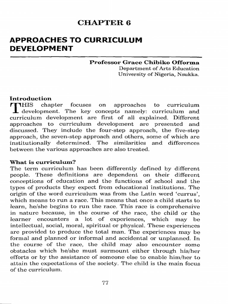 Approaches To Curriculum Development | PDF | Curriculum | Educational ...