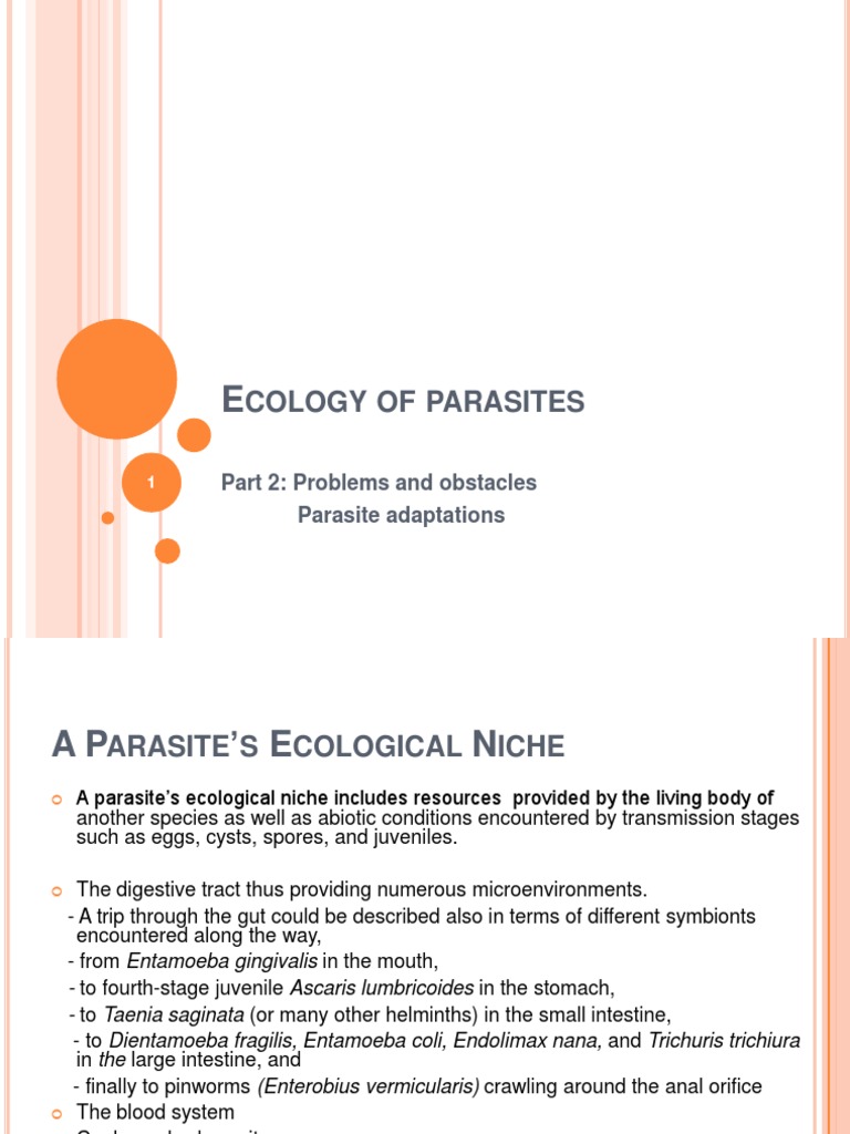Cology of Parasites: Part 2: Problems and Obstacles Parasite ...