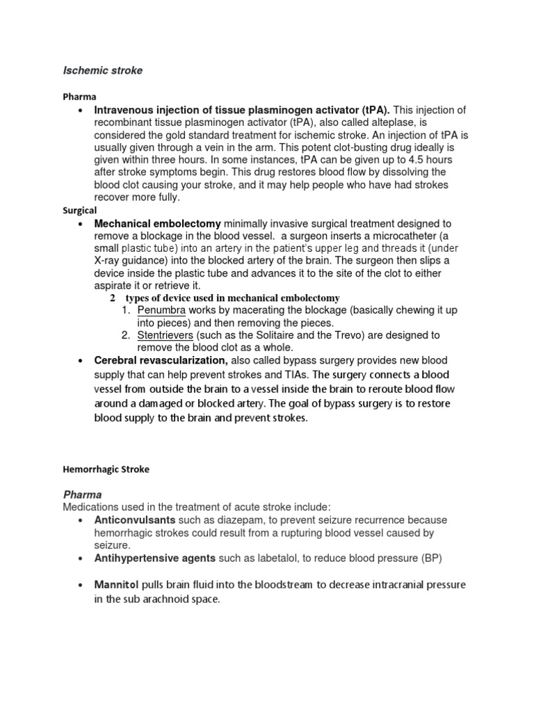 Intravenous Injection of Tissue Plasminogen Activator (tPA) | PDF ...