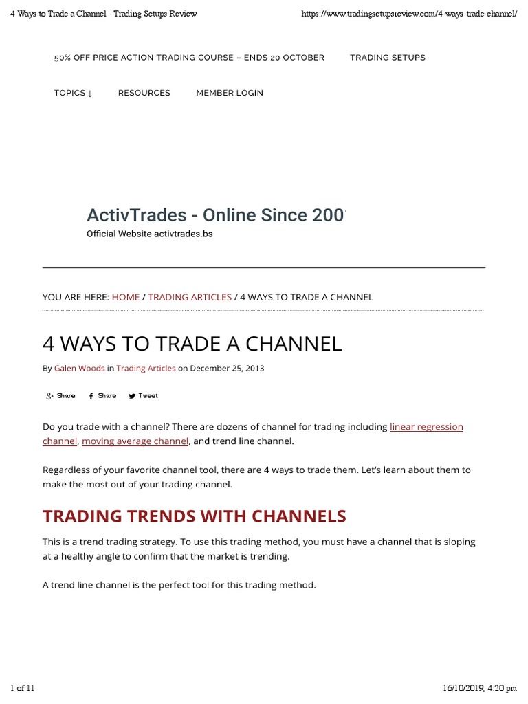 Channel Trading Strategies Explained | PDF | Day Trading | Financial ...