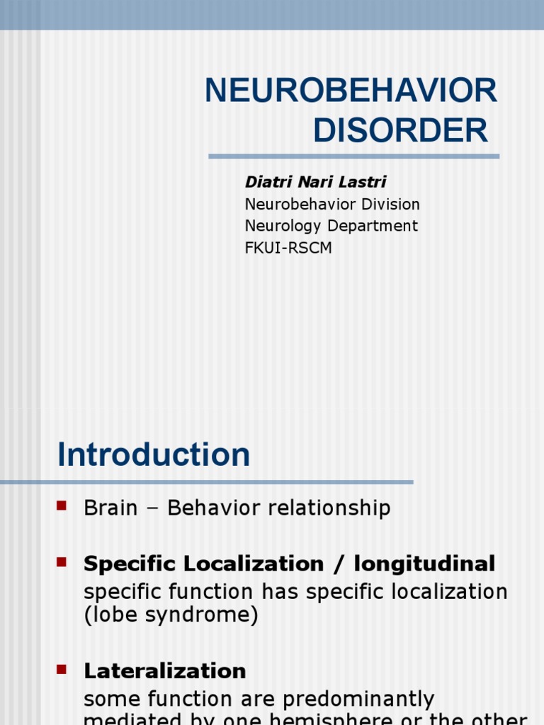 Understanding Neurobehavioral Disorders | PDF | Speech | Aphasia
